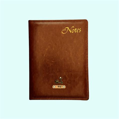 Tan Notebook With Gold Title Personalized Diary For T Shopping Smart