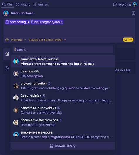 Prompts Sourcegraph Docs