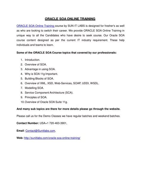 Ppt Oracle Soa Online Training Powerpoint Presentation Free Download Id7120804