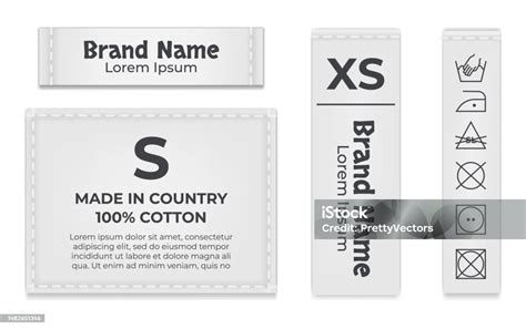 라벨 태그 세탁 세탁 천 모형 격리 세트 벡터 만화 그래픽 디자인 요소 그림 라벨에 대한 스톡 벡터 아트 및 기타 이미지 라벨 바느질하기 의류 Istock