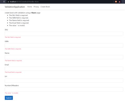 Server And Client Side Validations In Mvc And Razor Pages Software Particles