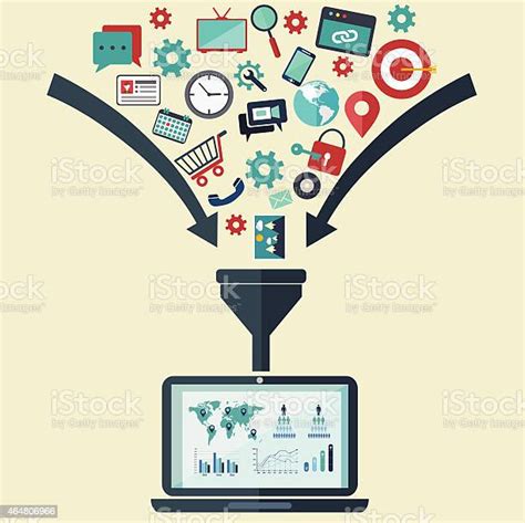 Concepts For Creative Process Big Data Filter Data Tunnel Analysis Stock Illustration Download