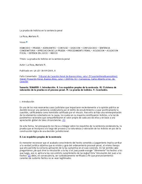Indicios En Materia Penal La Prueba De Indicios En La Sentencia Penal