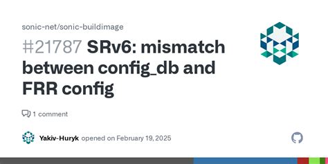 Srv6 Mismatch Between Configdb And Frr Config · Issue 21787 · Sonic Netsonic Buildimage · Github