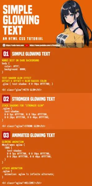 Glowing Text In HTML CSS Very Simple Examples