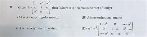 8 Given A Left Begin Array C C 1 And Omega 3 Omega 3 And 1