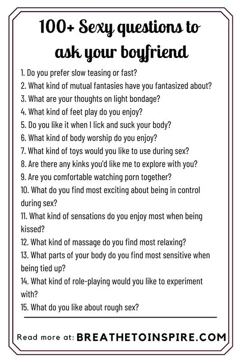 100 Sexual Questions To Ask Your Babefriend Very Sexy Intimate Flirty Romantic And Fantasies