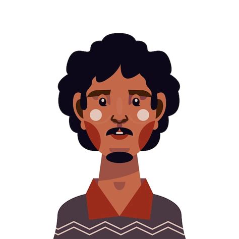 흰색 배경에 고립된 사람의 초상화 또는 아바타 프리미엄 벡터