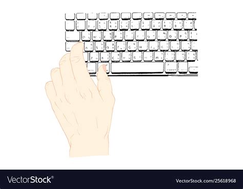 Hand Typing Computer Keyboard Royalty Free Vector Image