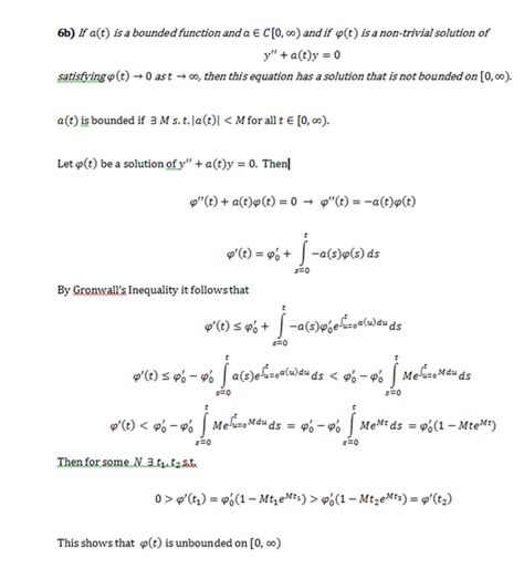 Analysis Second Order Non Autonomous Ode Prove The Solution Is