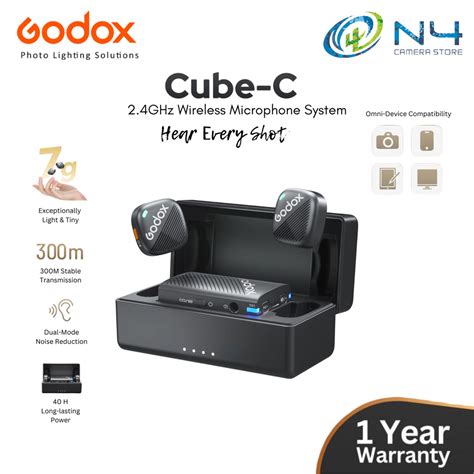 Godox CUBE C Wireless Microphone CUBE C Mic Wireless For Camera Moblie Devices Shopee Malaysia