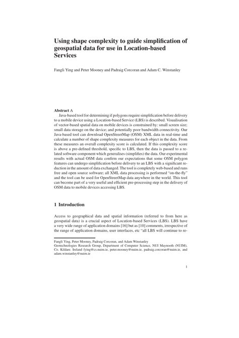pdf using shape complexity to guide simplification of geospatial data