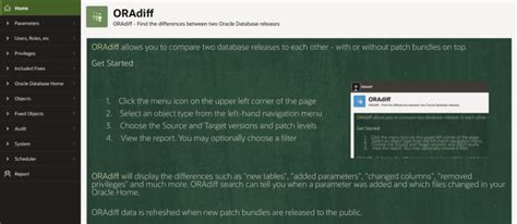 Oradiff Find The Differences Between Two Oracle Database Releases Dba Rodrigo Jorge