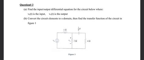 Solved Question 3 A Find The Inputoutput Differential