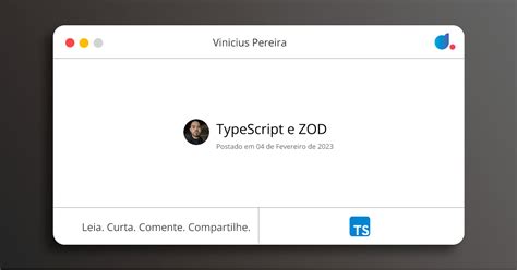 Typescript E Zod Vinicius Pereira Typescript Dio