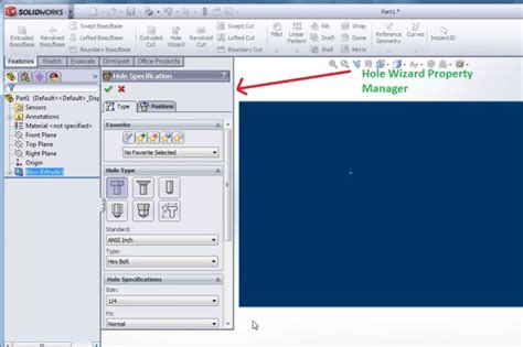 How To Use Solidworks Hole Wizard Tool For Creating Designs