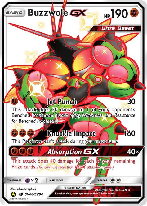 Buzzwole Gx Hidden Fates Shiny Vault Pokemon