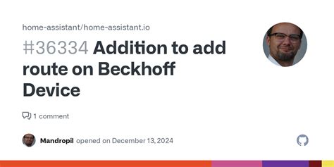 Addition To Add Route On Beckhoff Device · Issue 36334 · Home