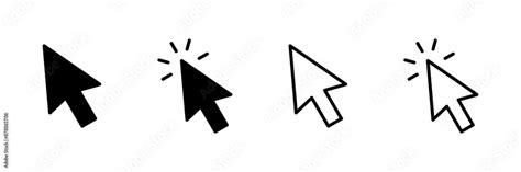 click icon vector isolated on white background cursor icon computer