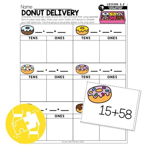 Lucky To Learn Math 2 Digit Addition With Expanded Form Lesson 32 Collaboration Donut