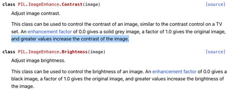 Imageenhance Docs Please Indicate All Limits For Brightness And Contrast · Issue 7043 · Python