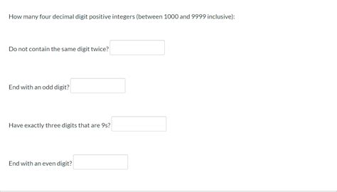 solved how many four decimal digit positive integers