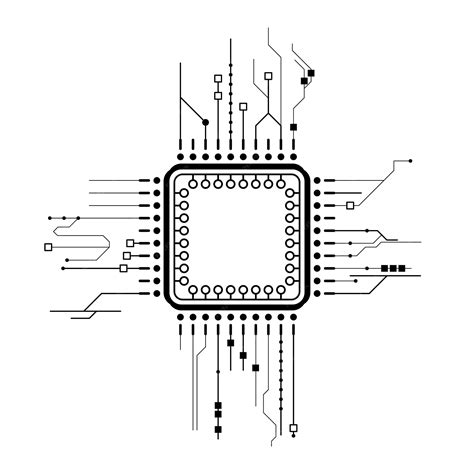 Premium Vector Abstract Black Simple Line Cpu Computer Technology