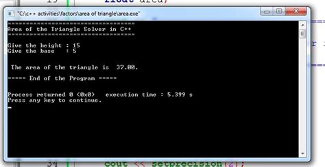 Free Programming Source Codes And Computer Programming Tutorials Area Of The Triangle Solver In C