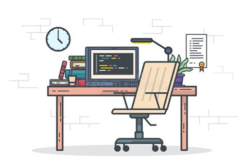 Home Office Concept Stock Vector Illustration Of Monitor 154379808