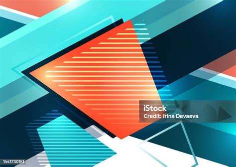 기하학적 배경입니다 현대적인 겹치는 모양 당신의 디자인을 위한 특별한 색깔 본 비즈니스 또는 기술 프레젠테이션 앱 표지 템플릿 0명에 대한 스톡 벡터 아트 및 기타 이미지