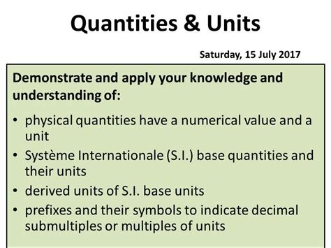 Quantities Units A Level Physics OCR A Teaching Resources