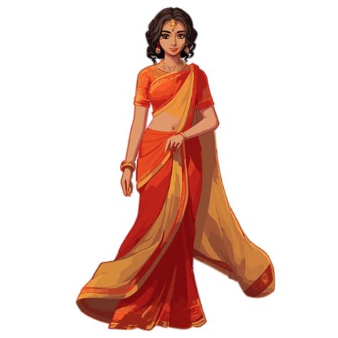 Premium Vector Sari Vector On White Background