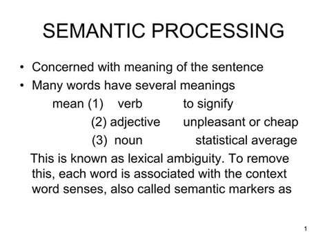 Lec12 Semantic Processing Ppt
