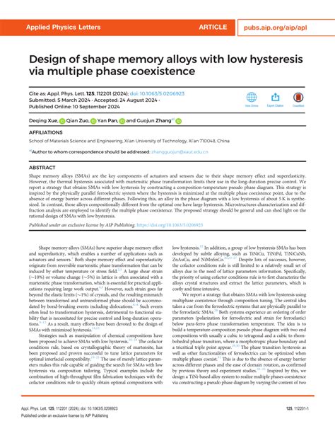 Design Of Shape Memory Alloys With Low Hysteresis Via Multiple Phase Coexistence
