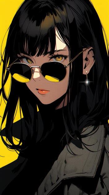 Premium Ai Image An Anime Girl In Yellow With Sunglasses