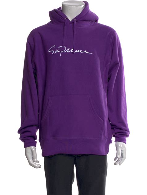 Supreme 2018 Classic Script Hoodie Purple Sweatshirts And Hoodies