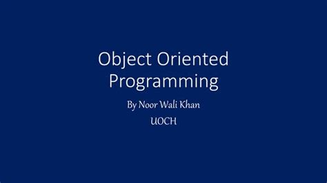 Oop Lecture 05 Pptx Programming Languages Computing