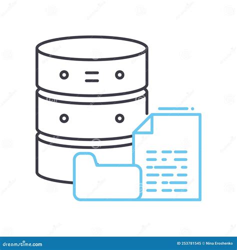 Database Line Icon Outline Symbol Vector Illustration Concept Sign Stock Vector
