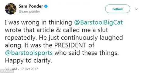 Sam Ponder Calls Out Sexist History Of Barstool Sports Daily Mail Online