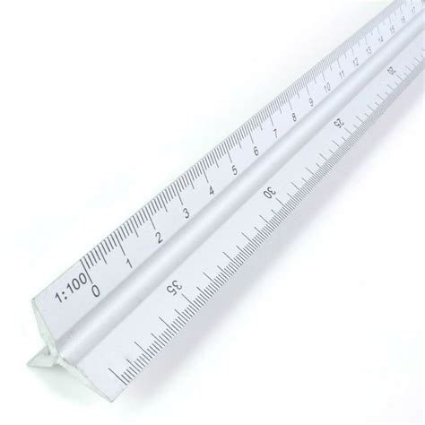 30cm Technical Drawing Ruler Engineer Metal Triangular Scale Rule Aluminium Uk Ebay