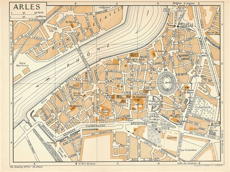 1954 Arles France Vintage Map Etsy