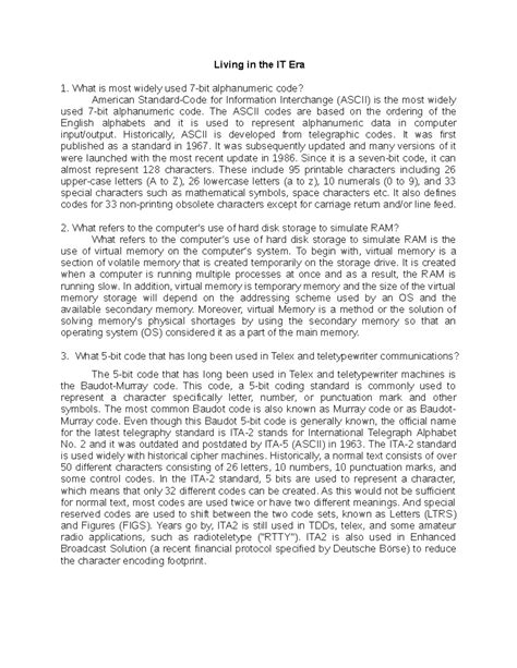 Elective Living In The It Era Components Of Computer Living In