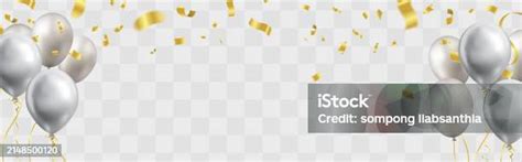 은색 풍선 색종이 조각 깃발 통하고 있는 백색 배경 벡터 일러스트 레이 션 축하 템플릿 겨울에 대한 스톡 벡터 아트 및 기타