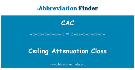 Cac 定义 天花板衰减类 Ceiling Attenuation Class