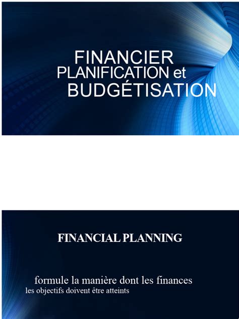Planification Et Budgétisation Financière Pdf Planification Bilan Comptable