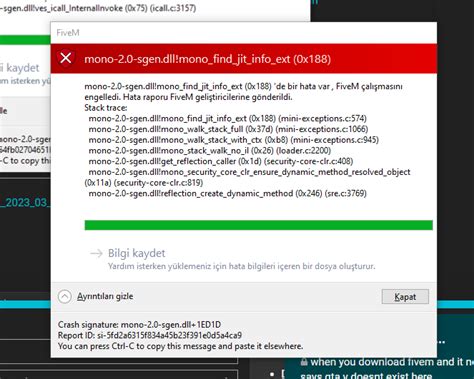 Mono 20 Sgendllmonofindjitinfoex Error Fivem Client Support