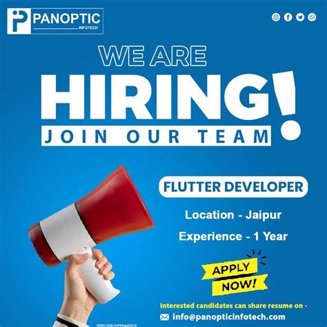 Panoptic Infotech On Linkedin Hiringalert Hiring Flutter Developer Panopticinfotech