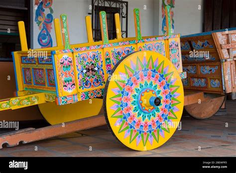 Decorative Ox Cart In Sarchi Village Central Highlands Costa Rica