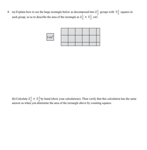 Solved 8 A Explain How To See The Large Rectangle Below