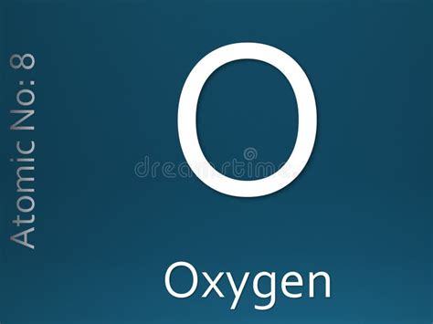 Oxygen Chemical Element Symbol On Blue Gradient Background Stock